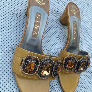 Gina | Shoes | Gina Women Shoe Patent Leather Crystal Embellish Slip On ...